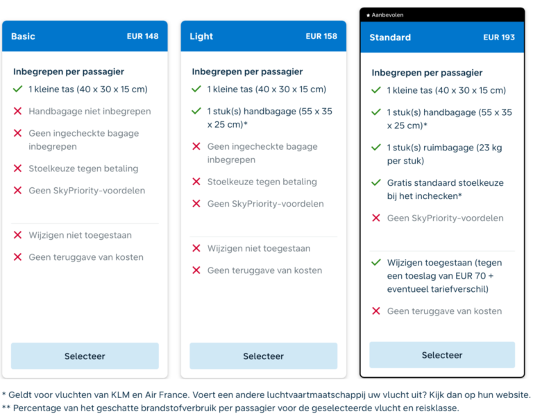 KLM introduceert Basic tarief zonder handbagage en XP - InsideFlyer